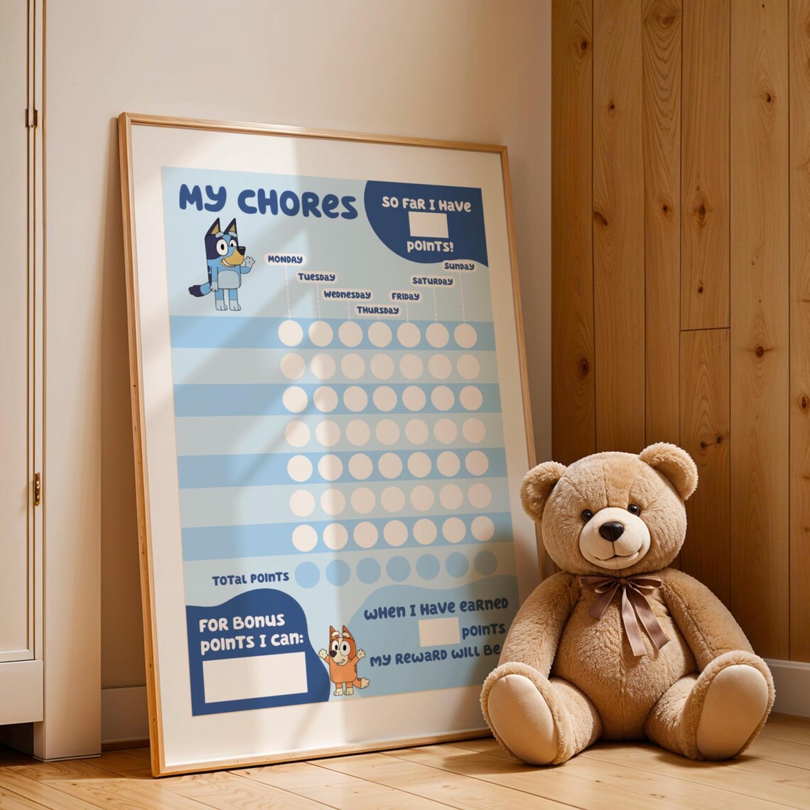 Bluey Printable Chore Chart for Kids - Digital Daily Checklist Planner ...