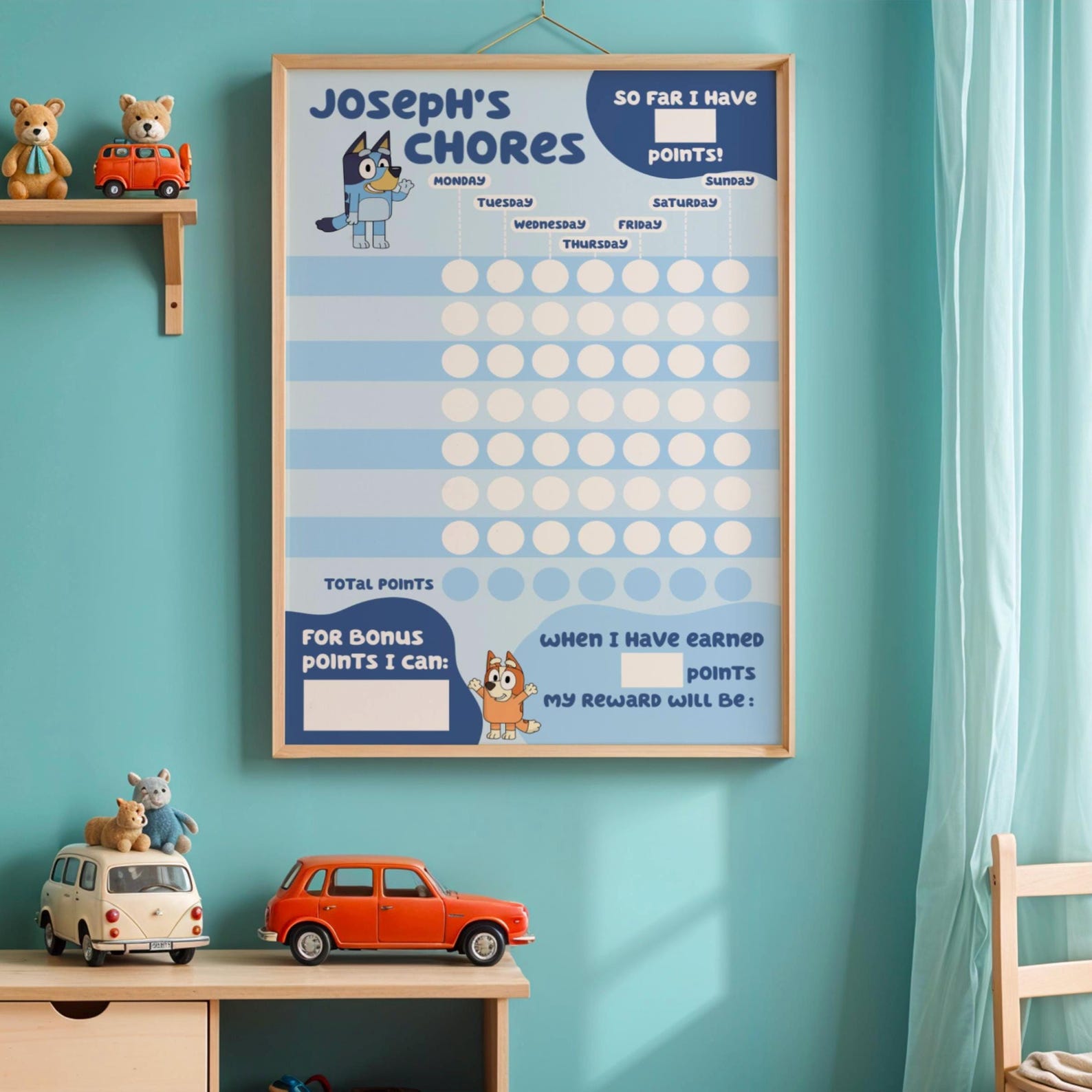 Bluey Printable Chore Chart for Kids - Digital Daily Checklist Planner ...