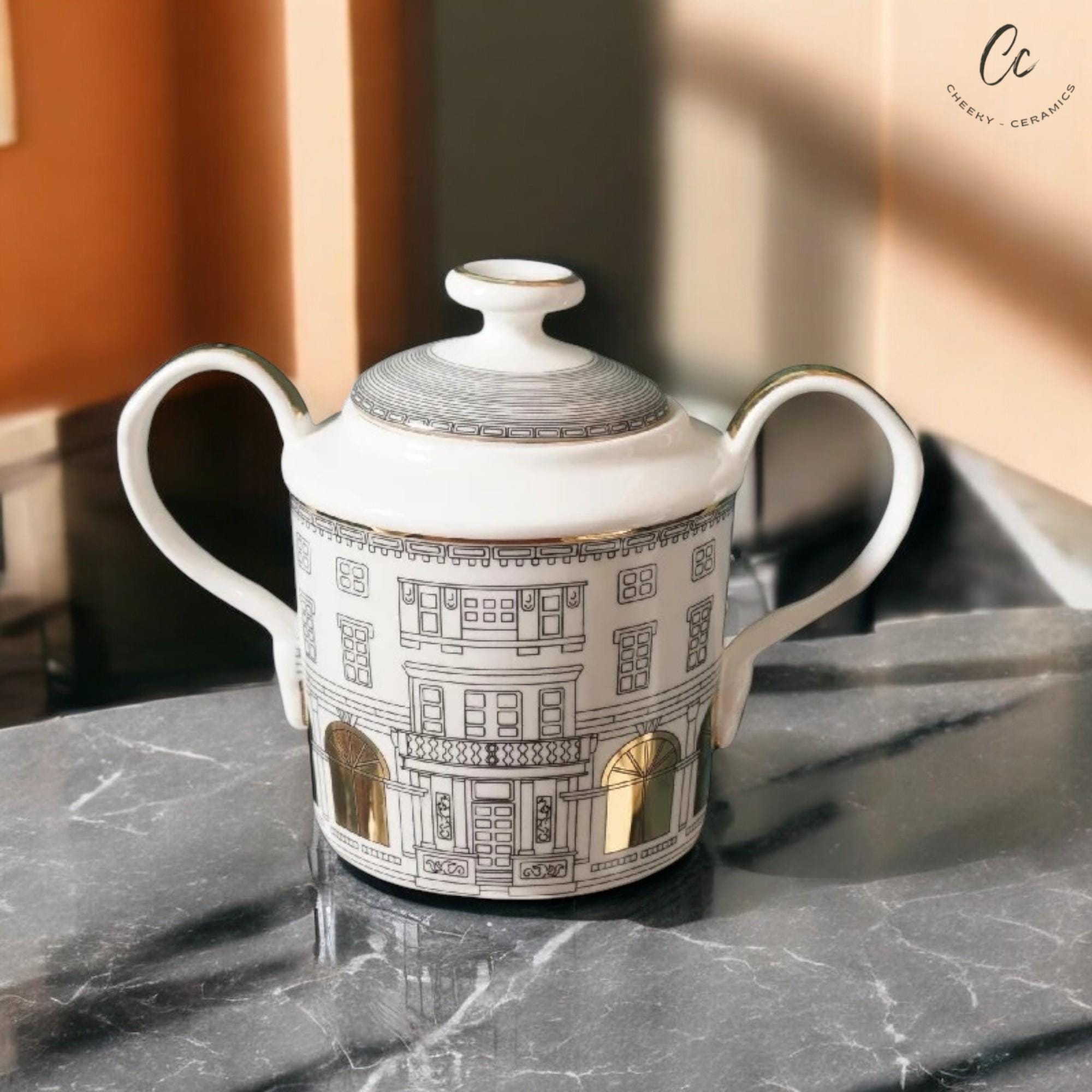 Retro Ceramic Coffee Cup & Teapot Set - Gorgeous Palace Building Series ...