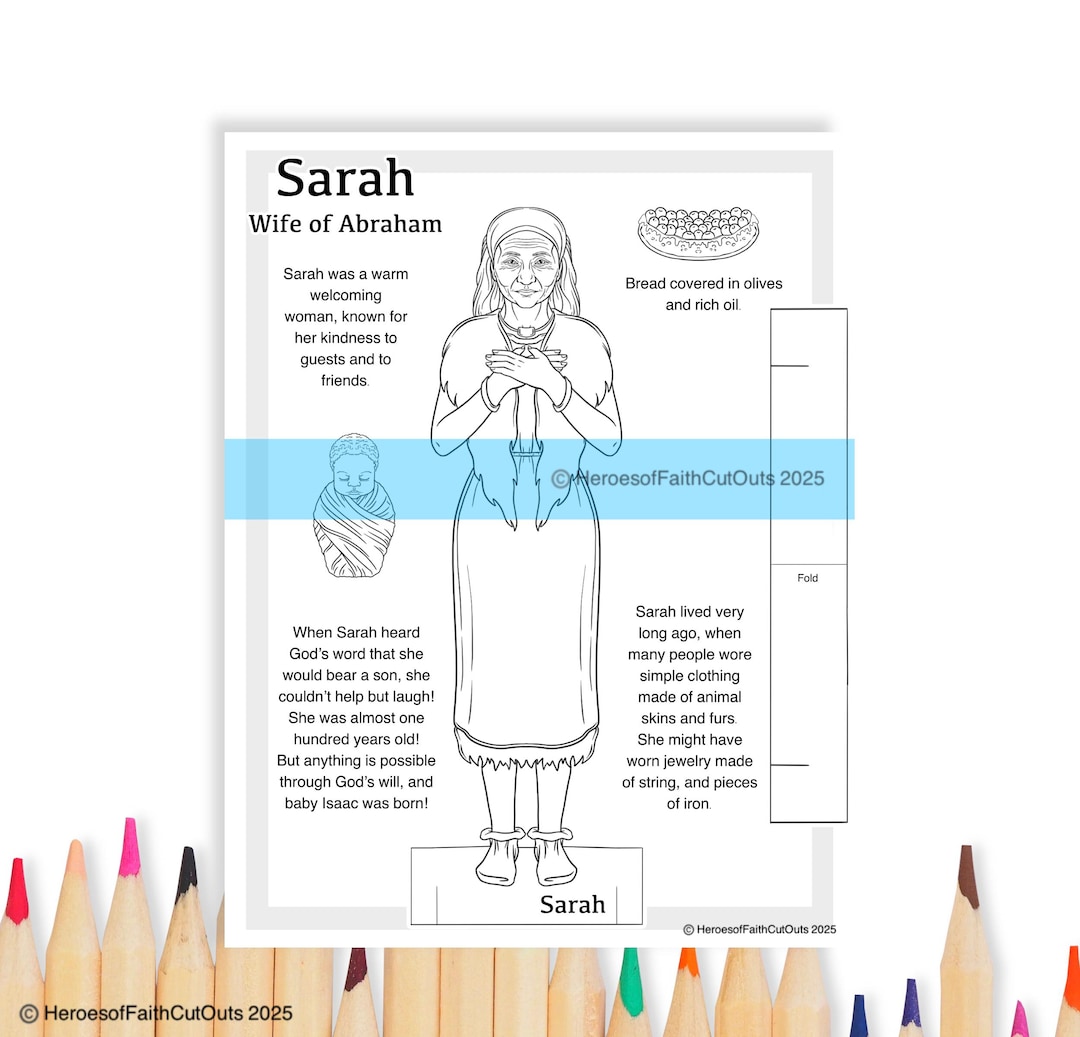 Sarah Paper Doll Coloring Page, Old Testament, Printable, Wife of ...