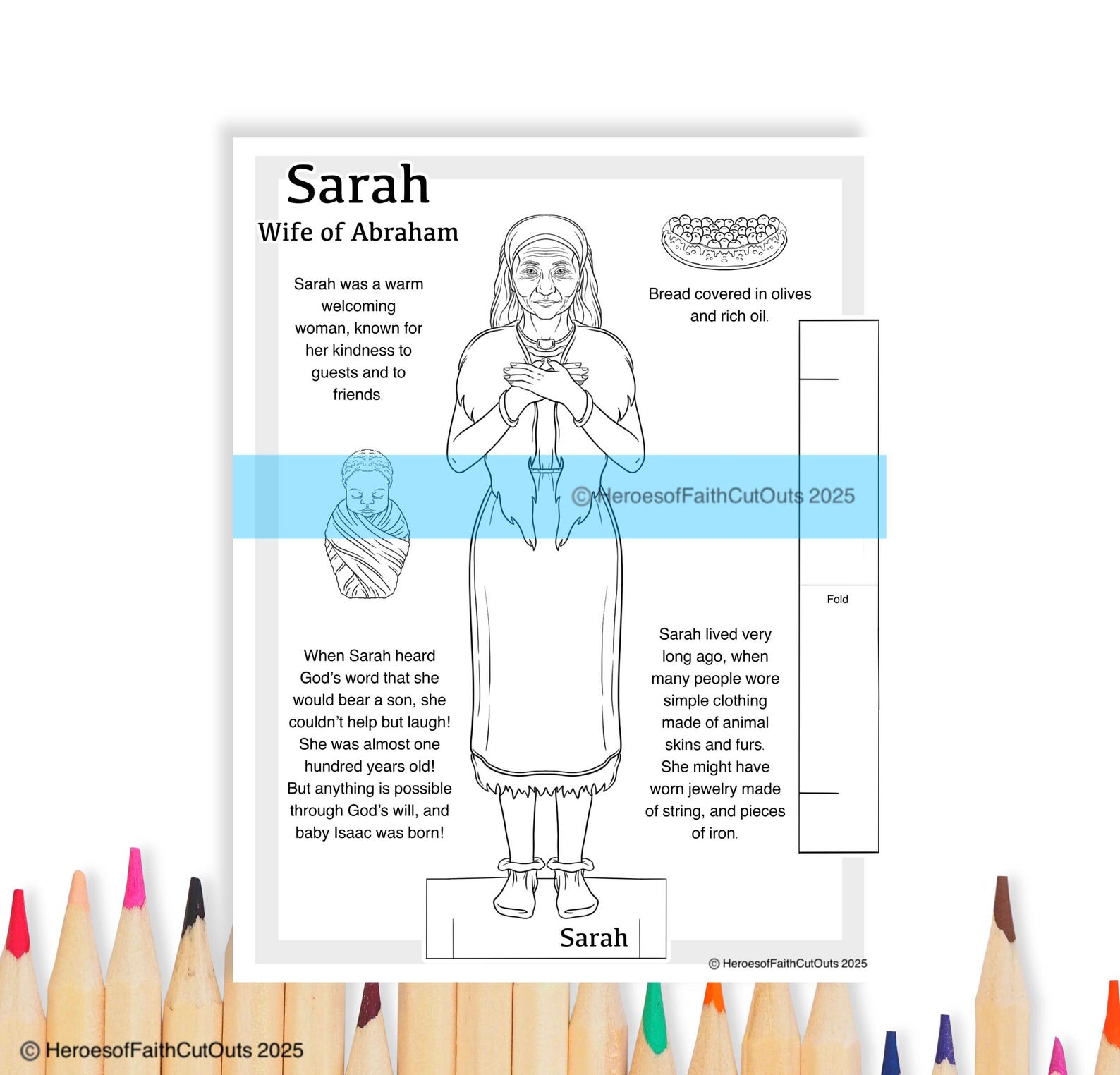 Sarah Paper Doll Coloring Page, Old Testament, Printable, Wife of ...
