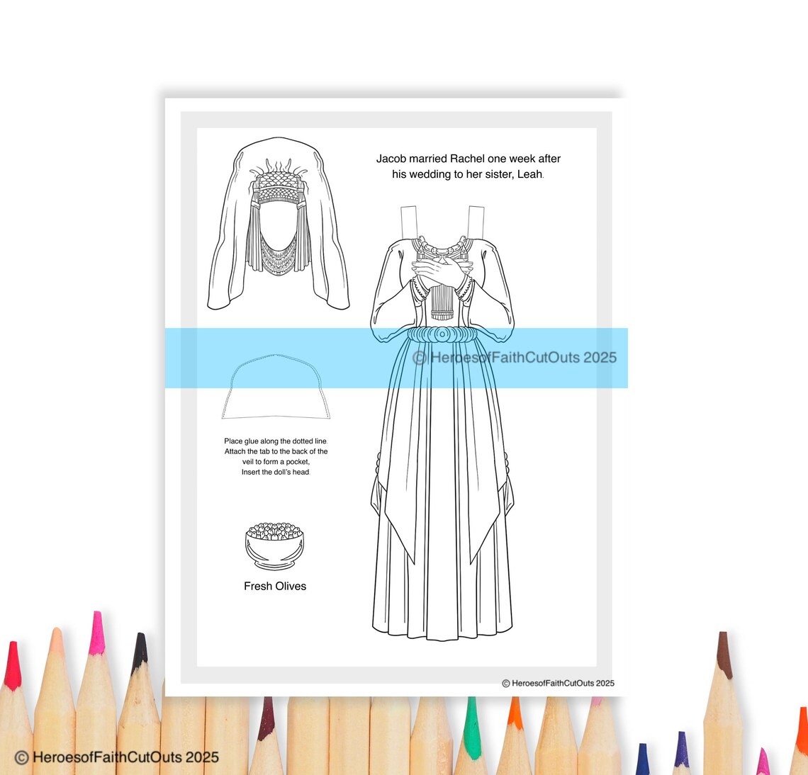 Rachel Paper Doll Coloring Page, Printable Old Testament, Sunday School ...