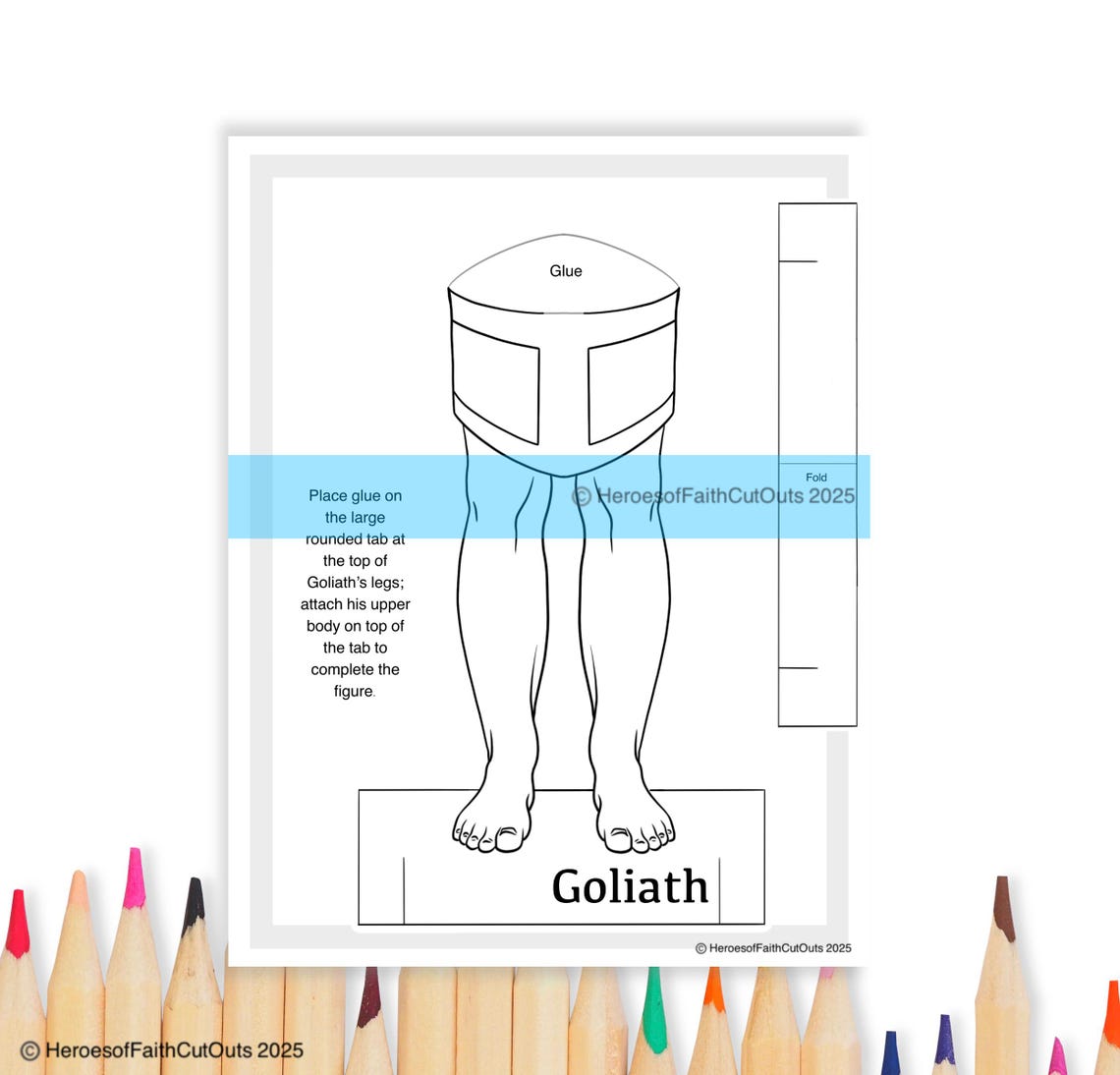 Goliath Paper Doll Coloring Page, Old Testament Print, David and ...
