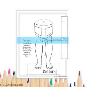 Goliath Paper Doll Coloring Page, Old Testament Print, David and ...