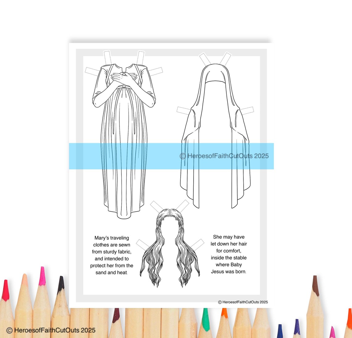 Printable Mary Paper Doll Coloring Page, New Testament Nativity ...
