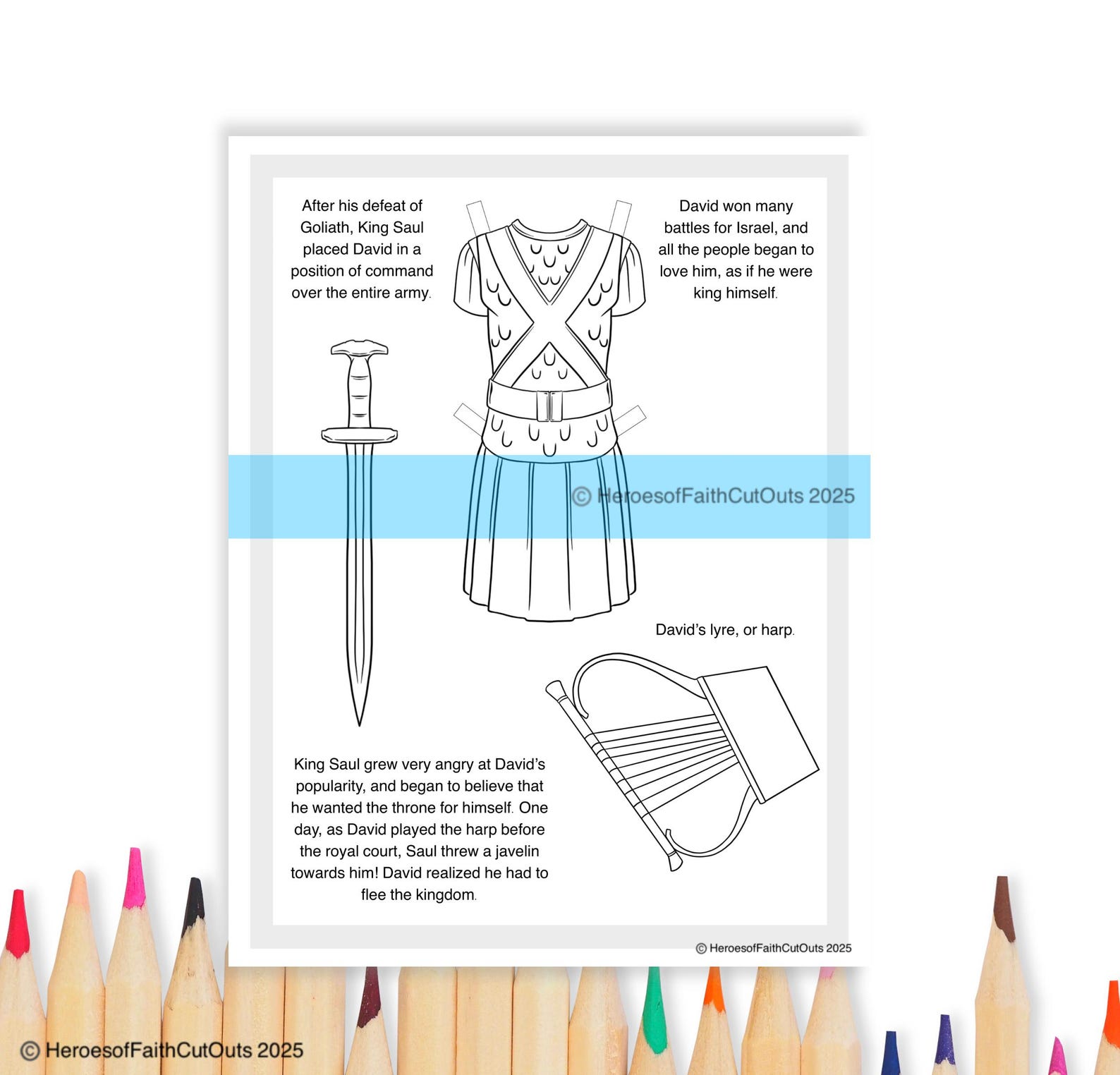 King David Paper Doll, Scripture Accurate, Printable Coloring Page ...