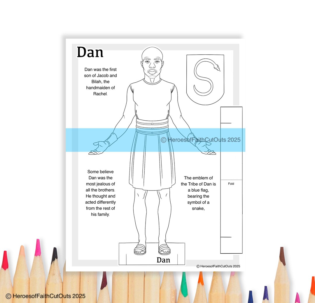 Dan Paper Doll Coloring Page, Printable, Old Testament, Scripture ...
