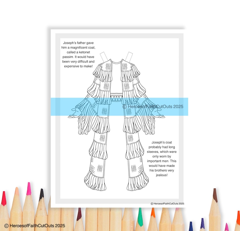 Joseph Paper Doll Coloring Page, Printable Old Testament, Sunday School ...