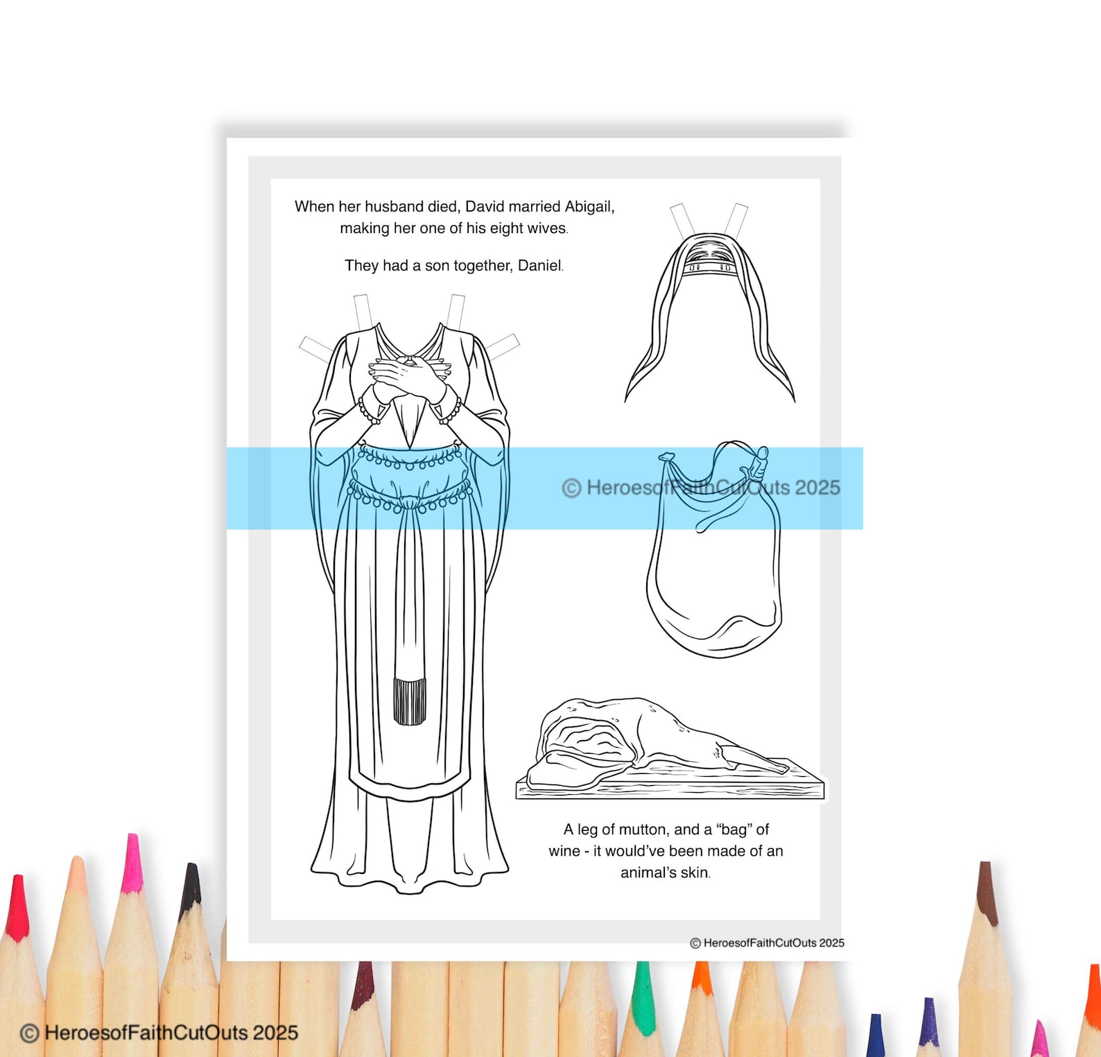 Abigail Coloring Page, Printable Old Testament Activity, Wife of King ...