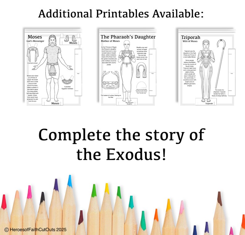 Pharaoh Paper Doll Printable Coloring Page, Old Testament Activity ...