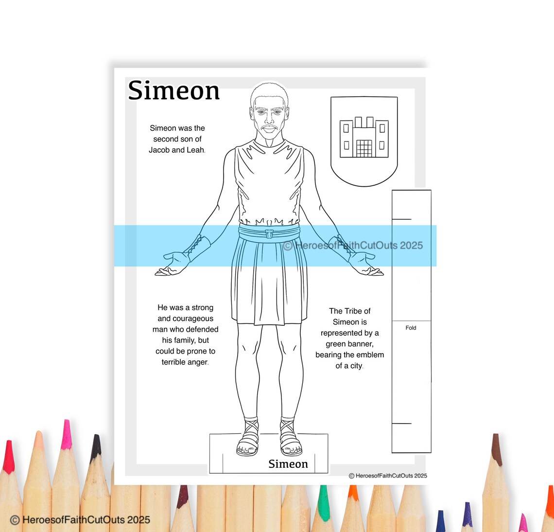 Tribe of Simeon Coloring Page, Printable Paper Doll, Old Testament ...