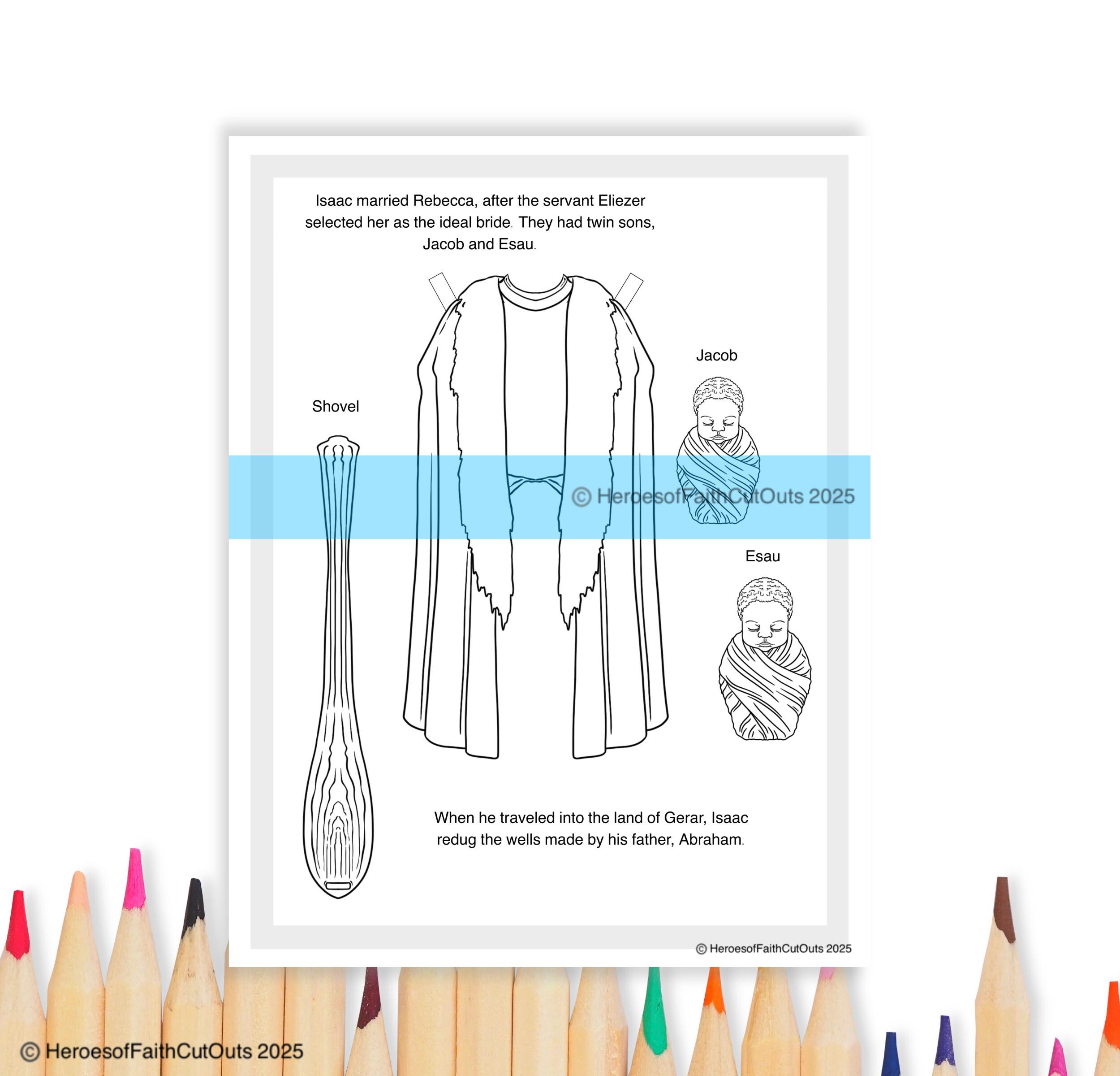 Isaac Paper Doll Coloring Page, Old Testament Printable, Scripture ...