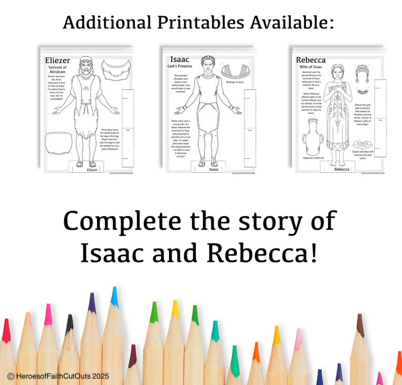 Isaac Paper Doll Coloring Page, Old Testament Printable, Scripture ...