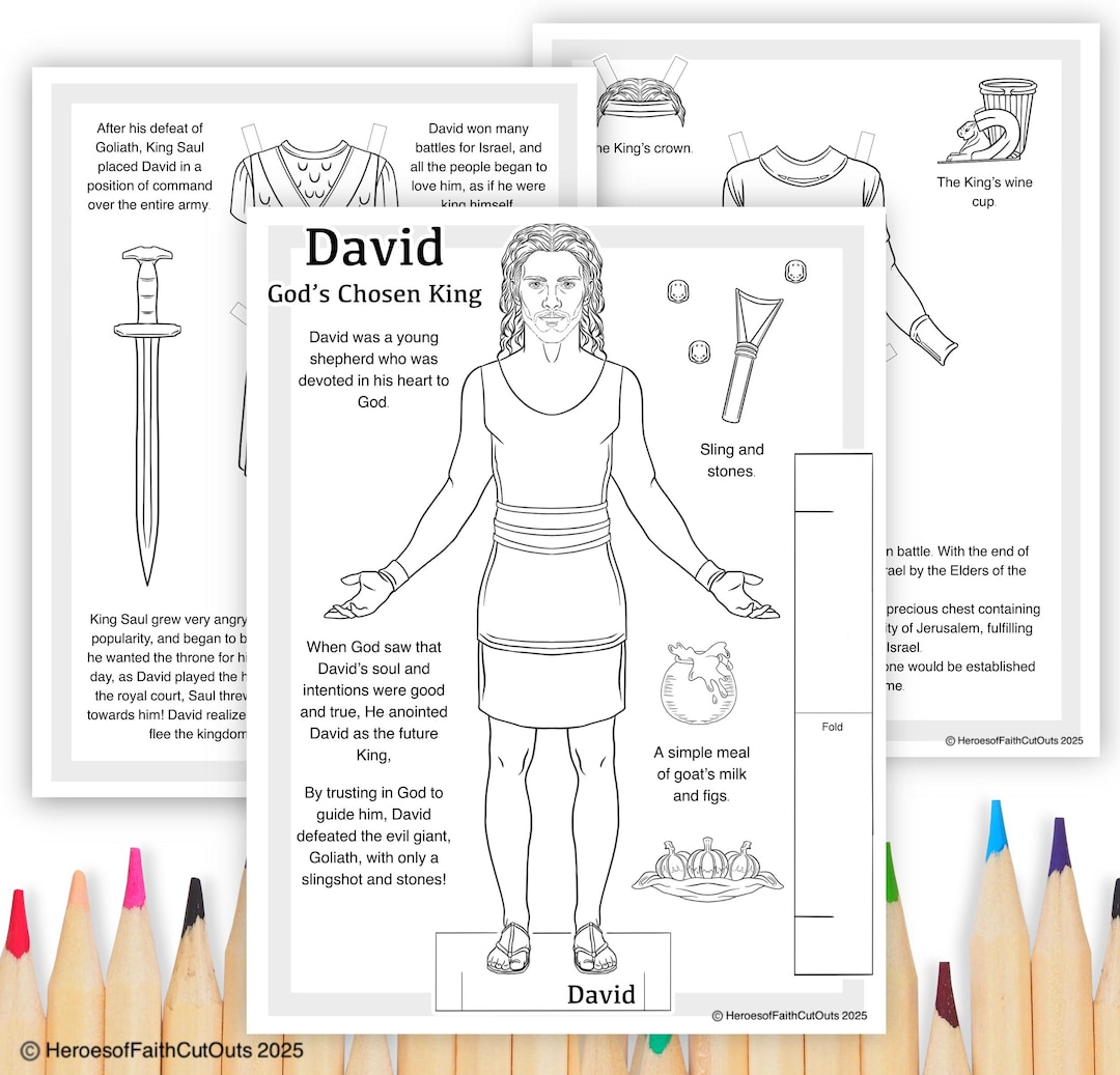 King David Paper Doll, Scripture Accurate, Printable Coloring Page ...