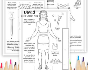 King Saul Paper Doll Coloring Page, Bible Story Printable, Old ...