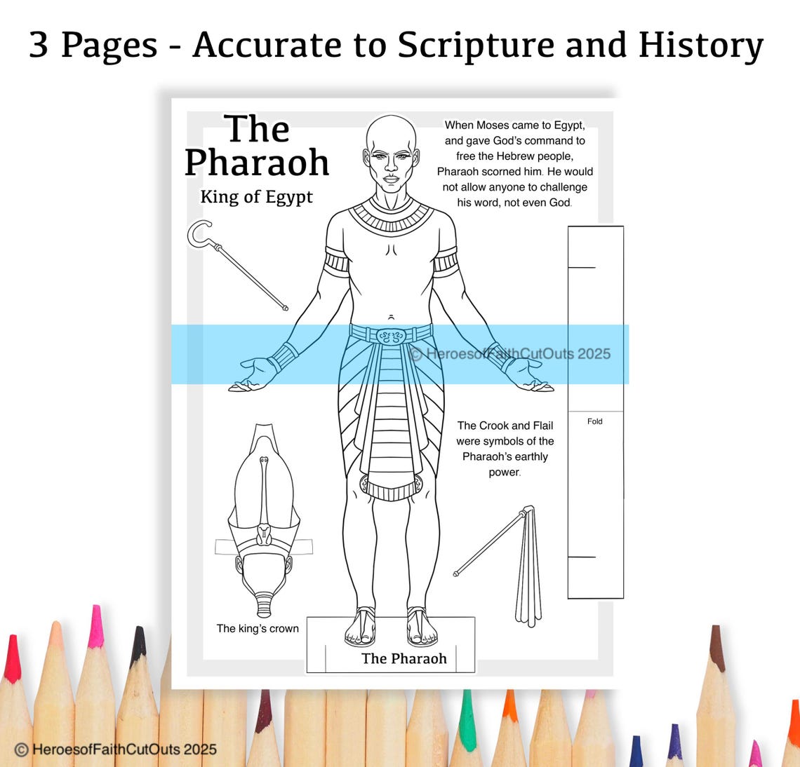 Pharaoh Paper Doll Printable Coloring Page, Old Testament Activity ...