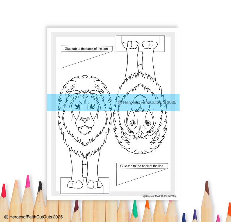 Daniel and the Lions Den Coloring Page, Bible Paper Doll, Printable Old ...