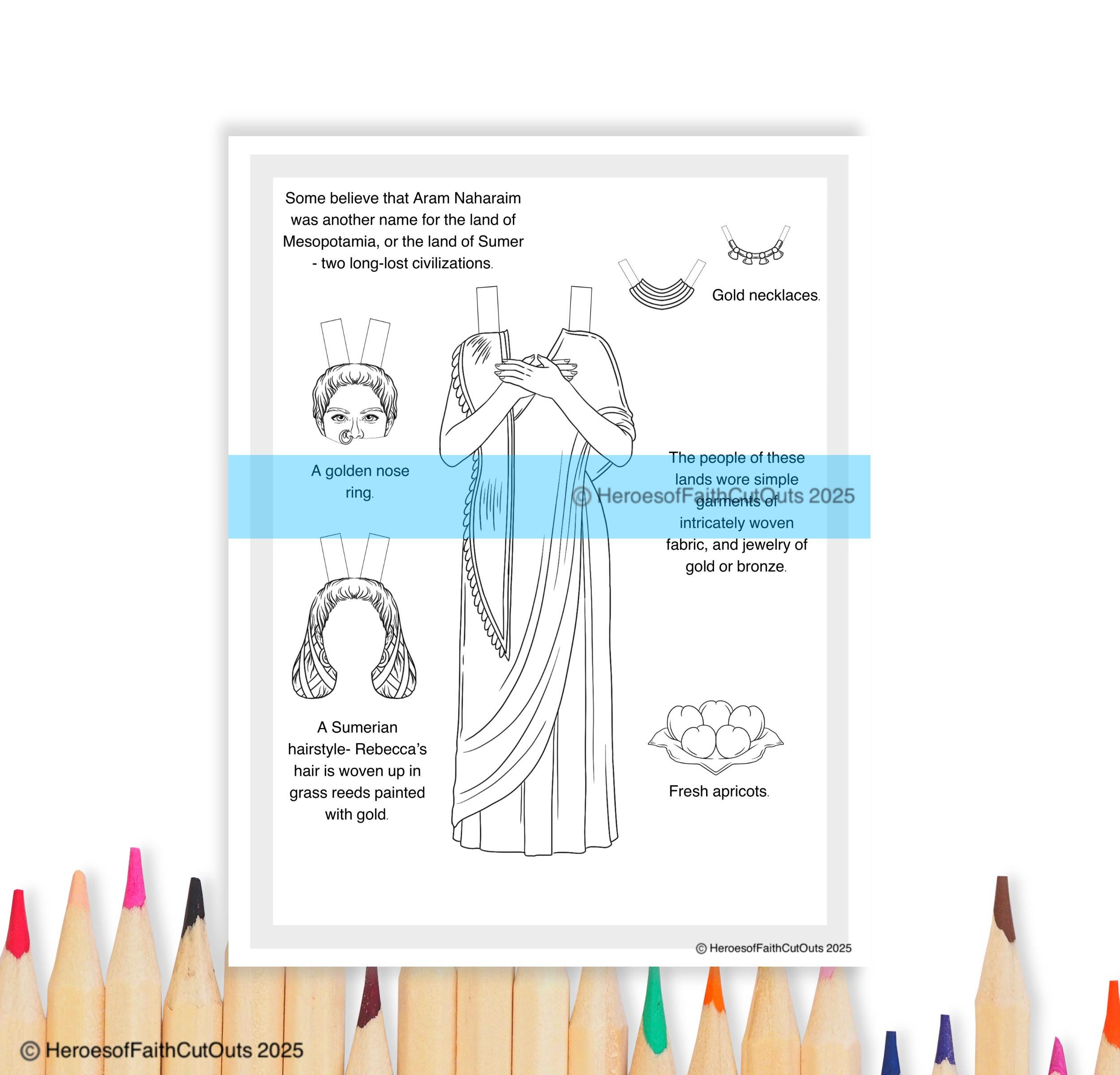 Printable Rebecca Paper Doll, Bible Coloring Page, Old Testament ...