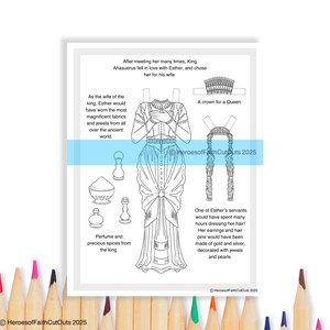 Bible Queen Esther Paper Doll Page, Sunday School Printable ...