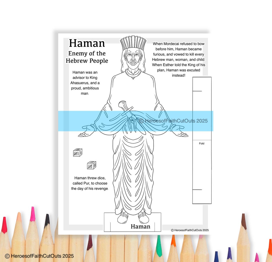 Haman Paper Doll Coloring Page, Printable, Bible Villain, Historically ...