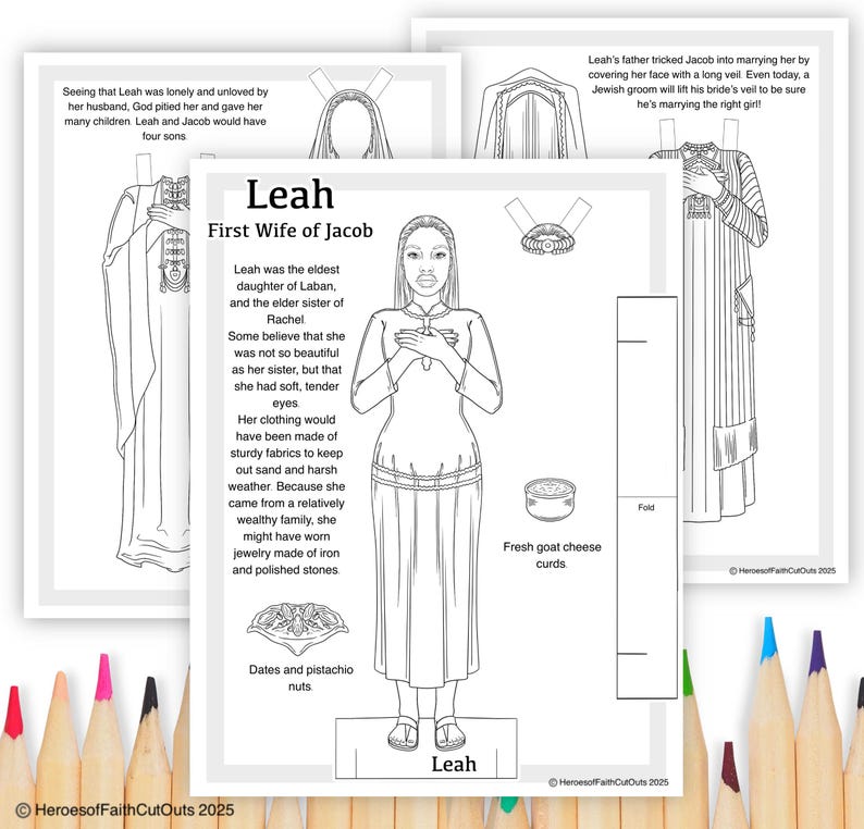 Leah Paper Doll Printable, Jacob's Wife Craft, Sunday School Resource ...