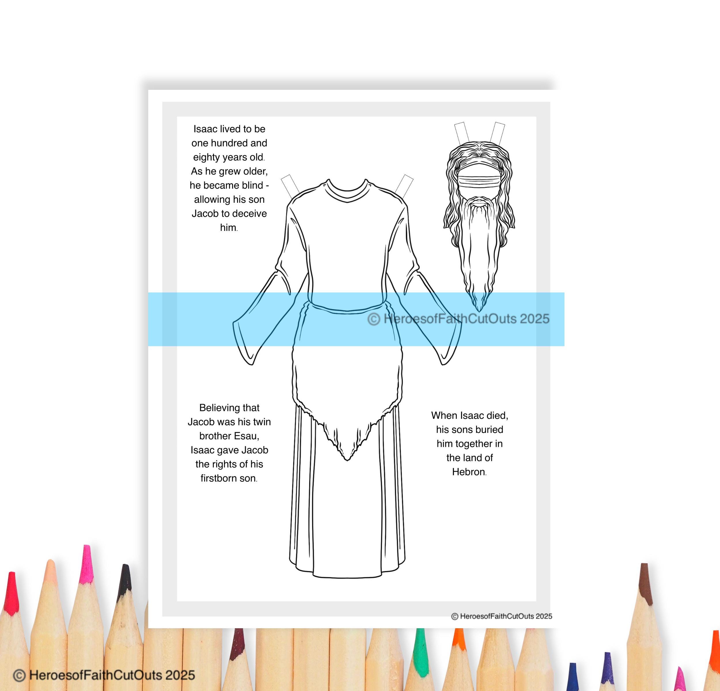 Isaac Paper Doll Coloring Page, Old Testament Printable, Scripture ...