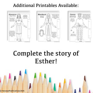Bible Queen Esther Paper Doll Page, Sunday School Printable ...