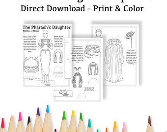 Pharaoh Paper Doll Printable Coloring Page, Old Testament Activity ...