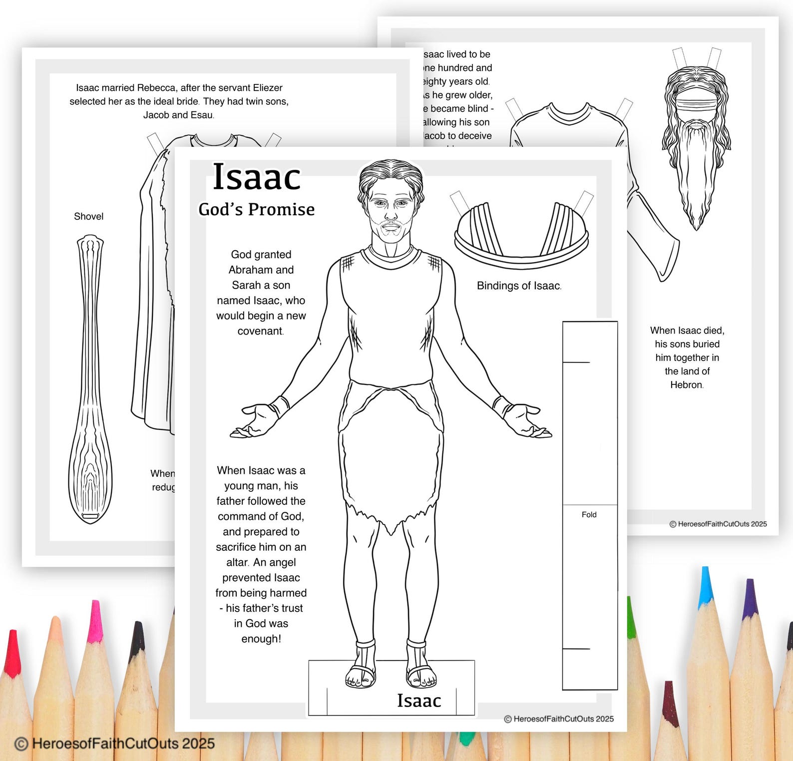 Isaac Paper Doll Coloring Page, Old Testament Printable, Scripture ...