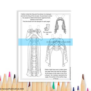 Bible Queen Esther Paper Doll Page, Sunday School Printable ...