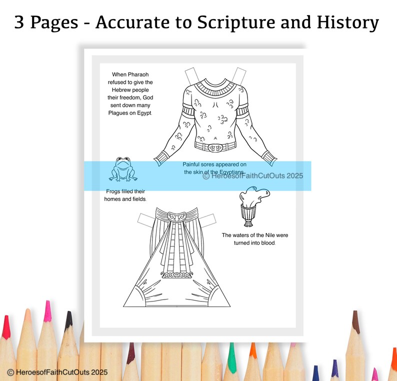 Pharaoh Paper Doll Printable Coloring Page, Old Testament Activity ...