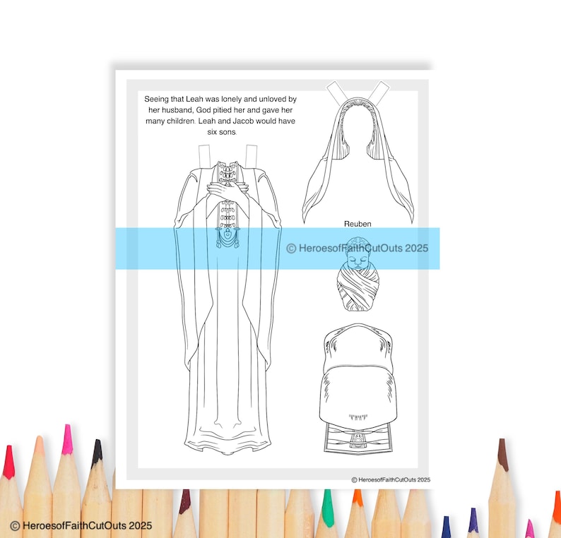 Leah Paper Doll Printable, Jacob's Wife Craft, Sunday School Resource ...