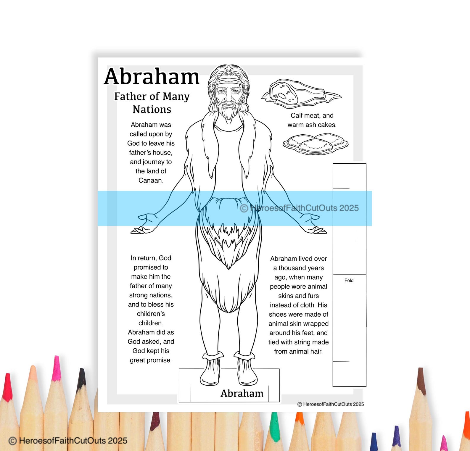 Abraham Paper Doll Coloring Page, Printable Activity, Old Testament ...