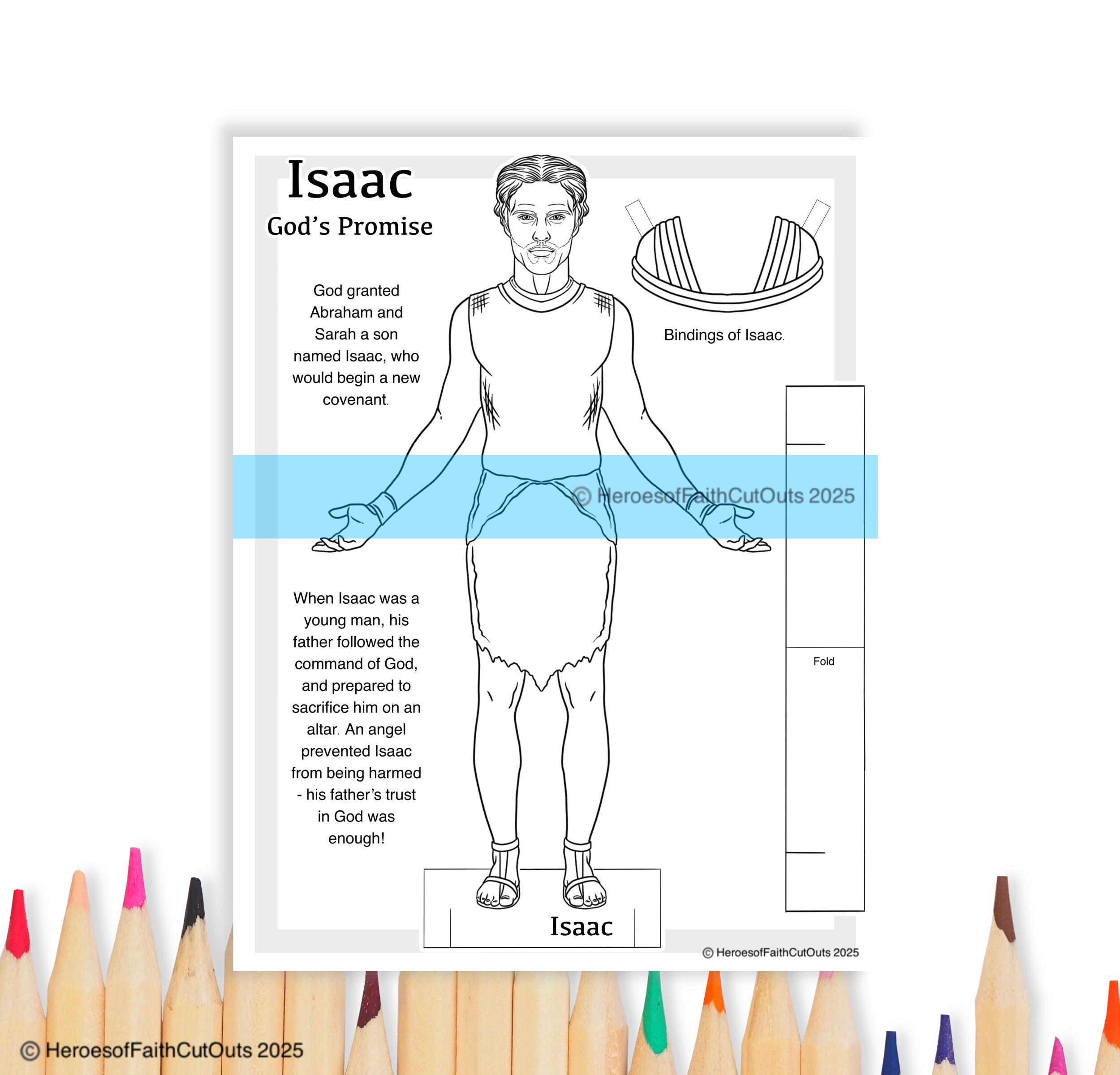 Isaac Paper Doll Coloring Page, Old Testament Printable, Scripture ...
