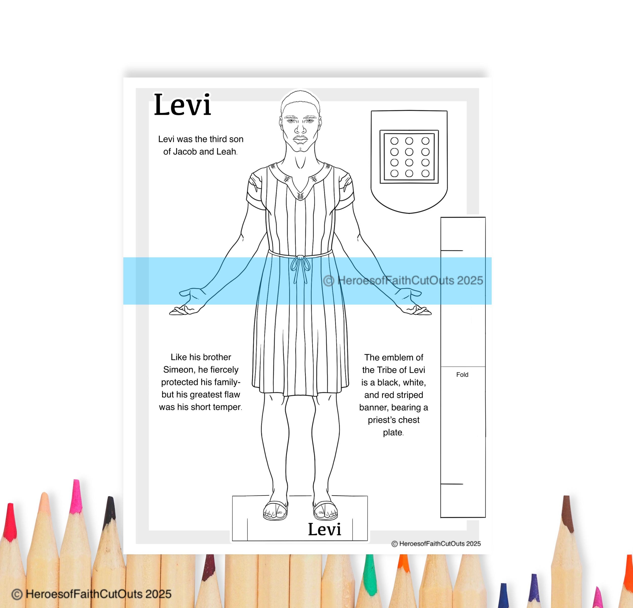 Printable Levi Coloring Page, Old Testament, Genesis, Son of Jacob ...
