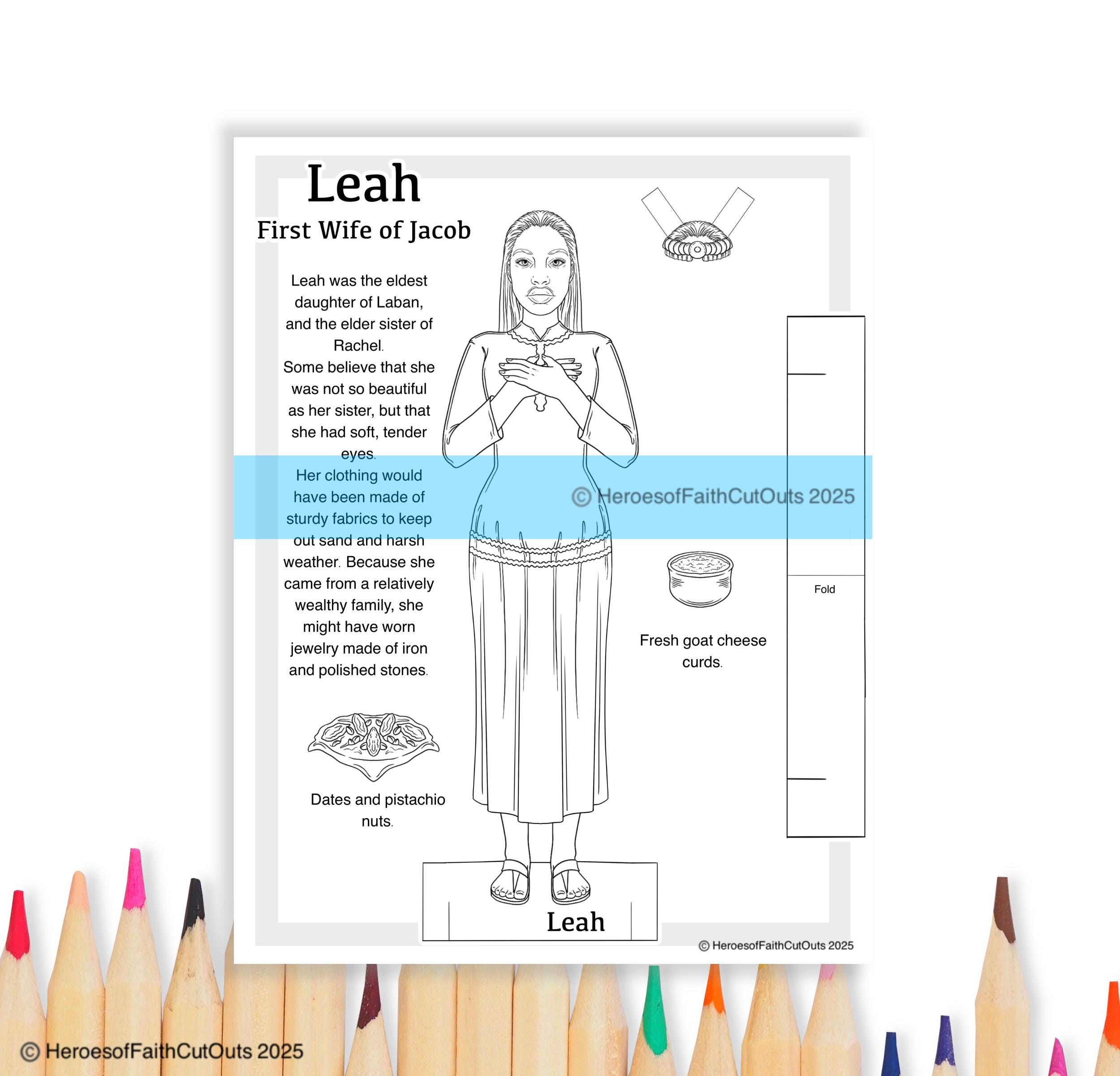 Leah Paper Doll Printable, Jacob's Wife Craft, Sunday School Resource ...
