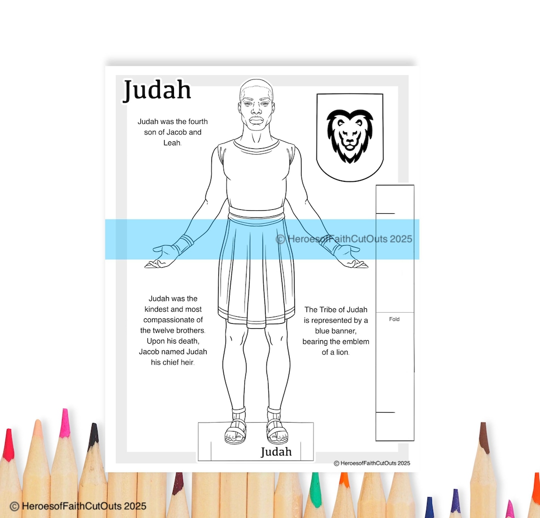 Judah Paper Doll, Scripture Accurate Printable, Coloring Activity ...