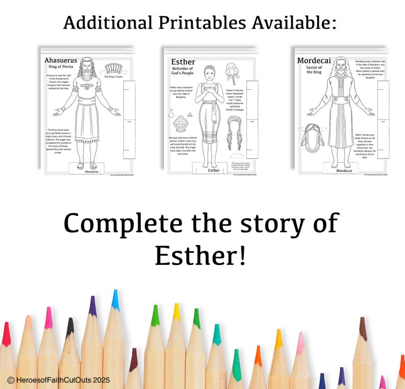 Haman Paper Doll Coloring Page, Printable, Bible Villain, Historically ...