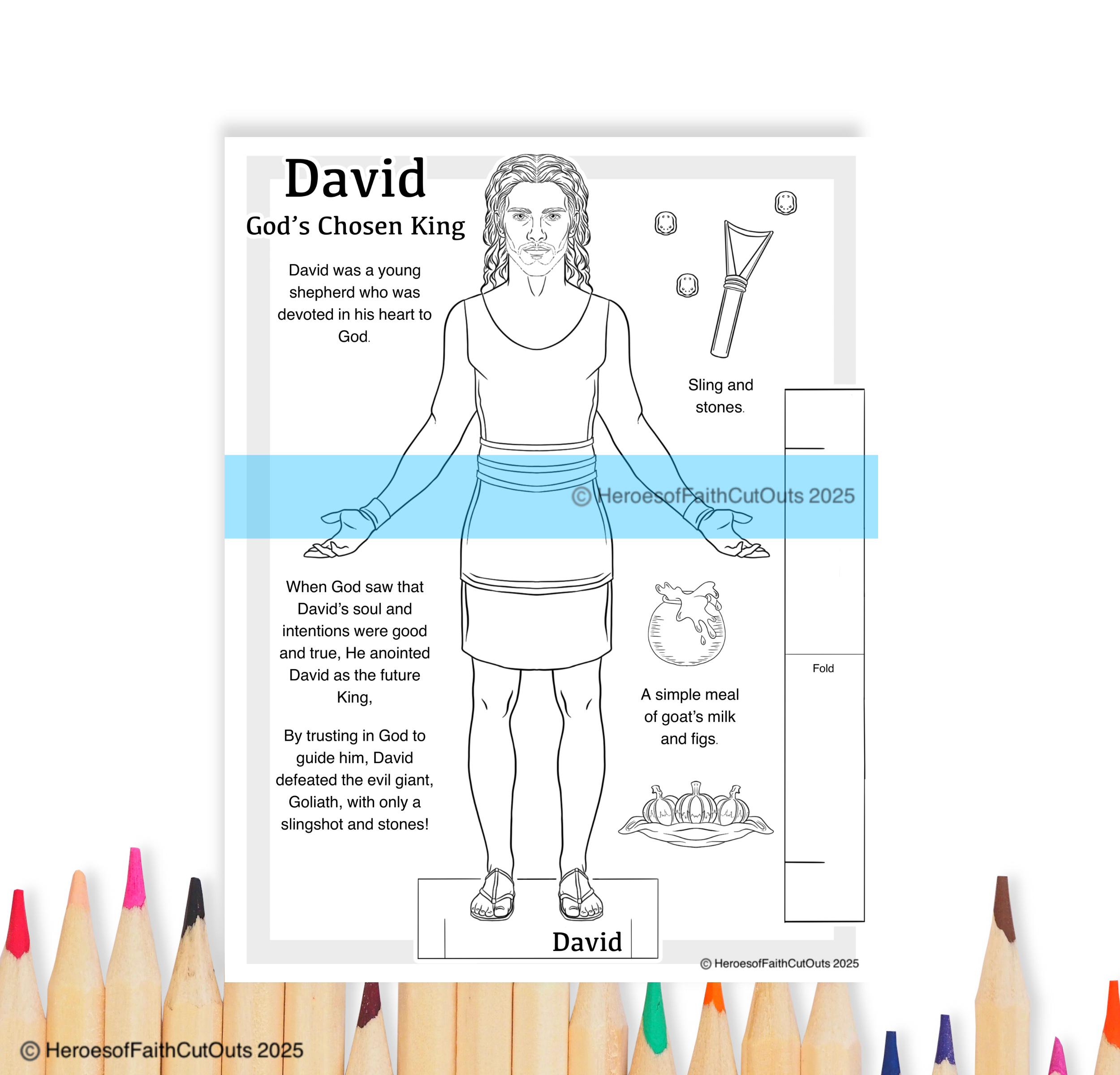 King David Paper Doll, Scripture Accurate, Printable Coloring Page ...
