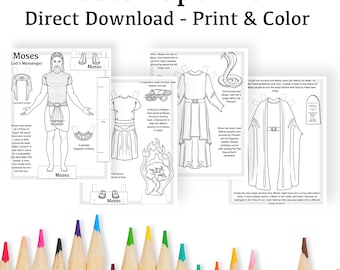 Pharaoh Paper Doll Printable Coloring Page, Old Testament Activity ...