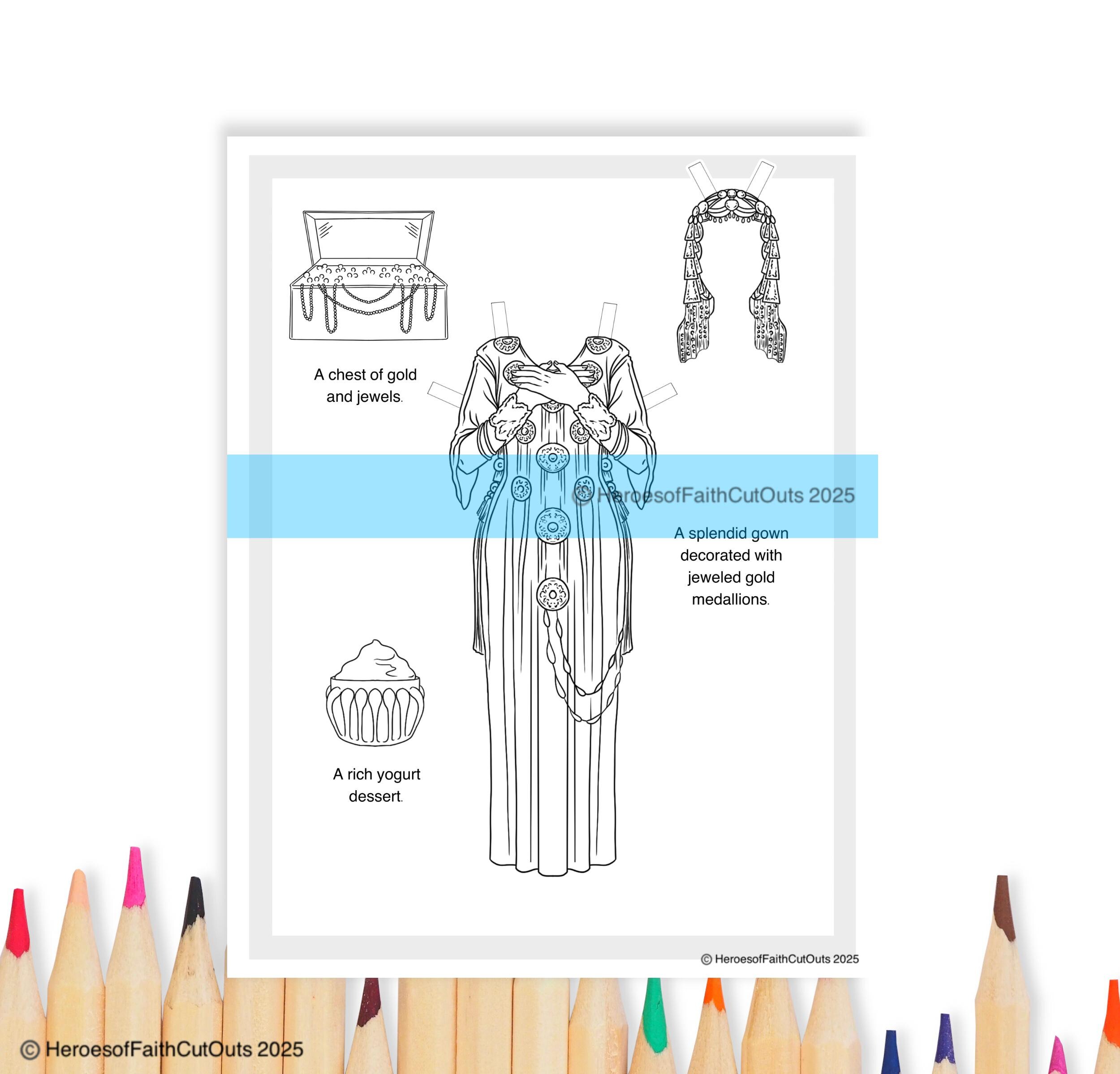 Queen of Sheba Paper Doll Coloring Page, Printable Old Testament ...