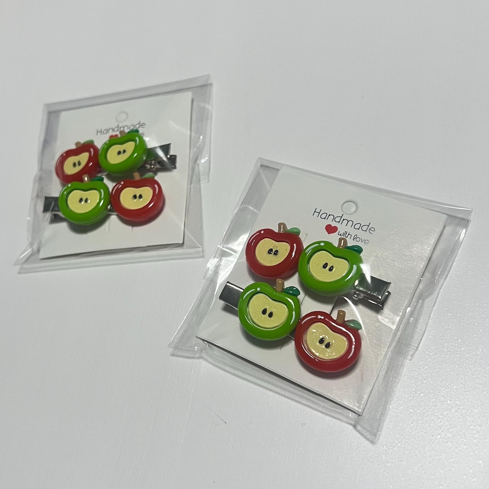 Apple Slice Hair Clips - Handmade Fruit Barrettes (2 Piece, 5cm) - Etsy