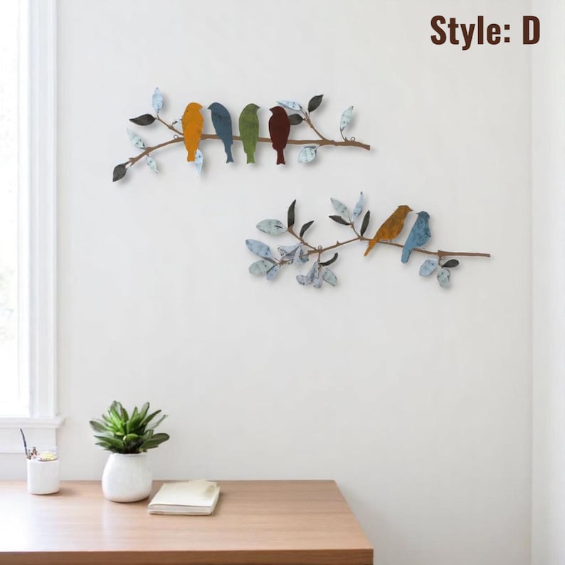 Rustic Metal Bird Wall Decor - Farmhouse Style - Set of 2 - Etsy