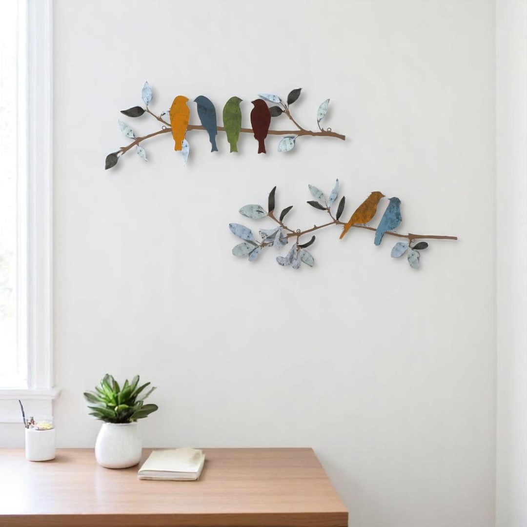 Rustic Metal Bird Wall Decor - Farmhouse Style - Set of 2 - Etsy