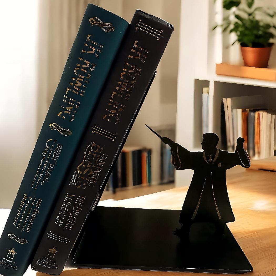 Wizard Metal Bookend – Magical Book Holder for Potter Fans – Unique ...
