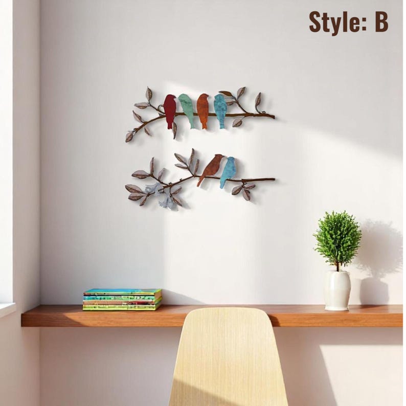 Rustic Metal Bird Wall Decor - Farmhouse Style - Set of 2 - Etsy