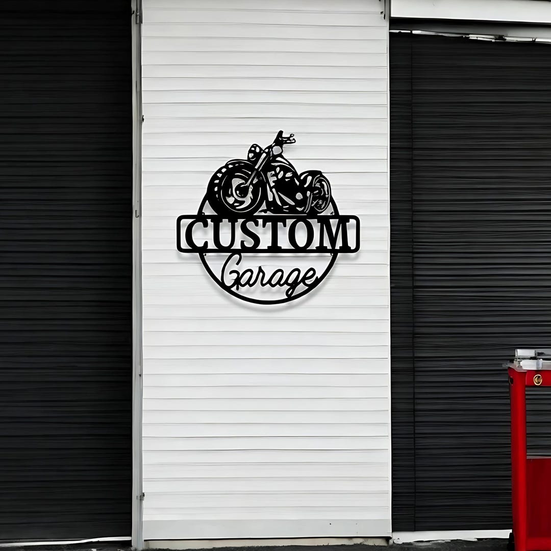 Custom Motorcycle Garage Sign: Personalized Metal Wall Art - Etsy