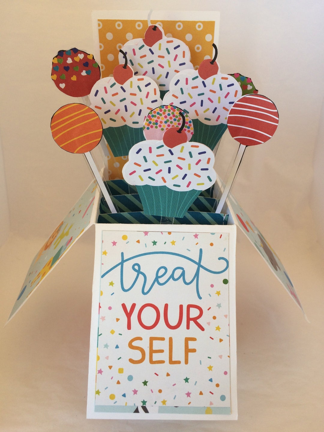 Birthday Pop up Card in a Box - Let's Eat Cake and Celebrate! - Etsy
