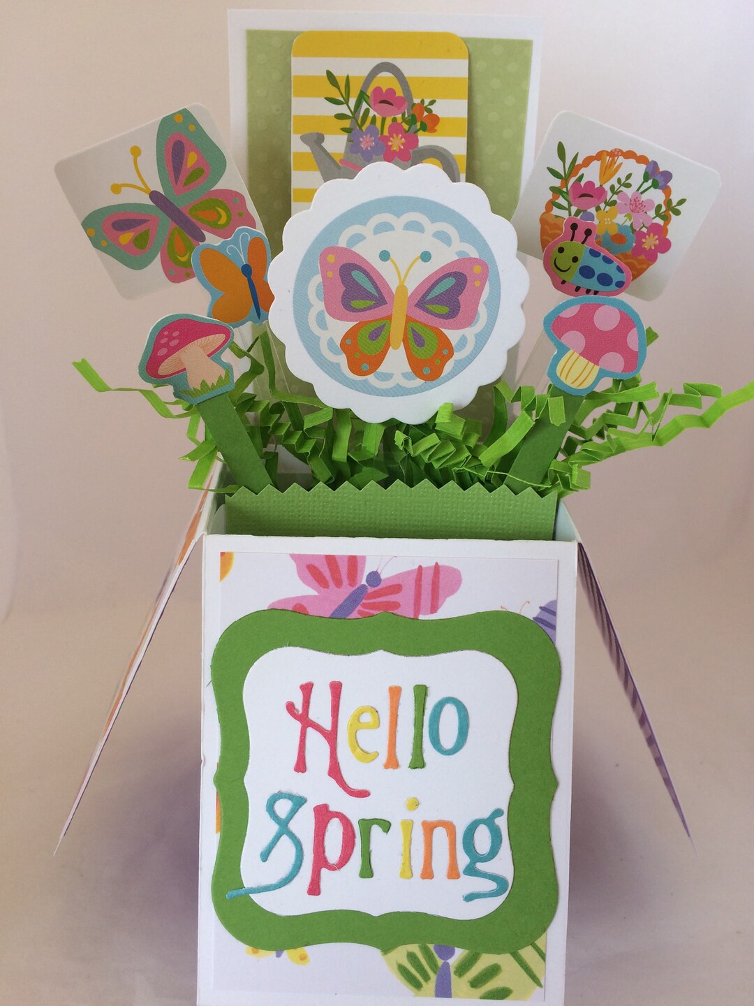 Spring Pop up Card in a Box - Watering Can - Etsy