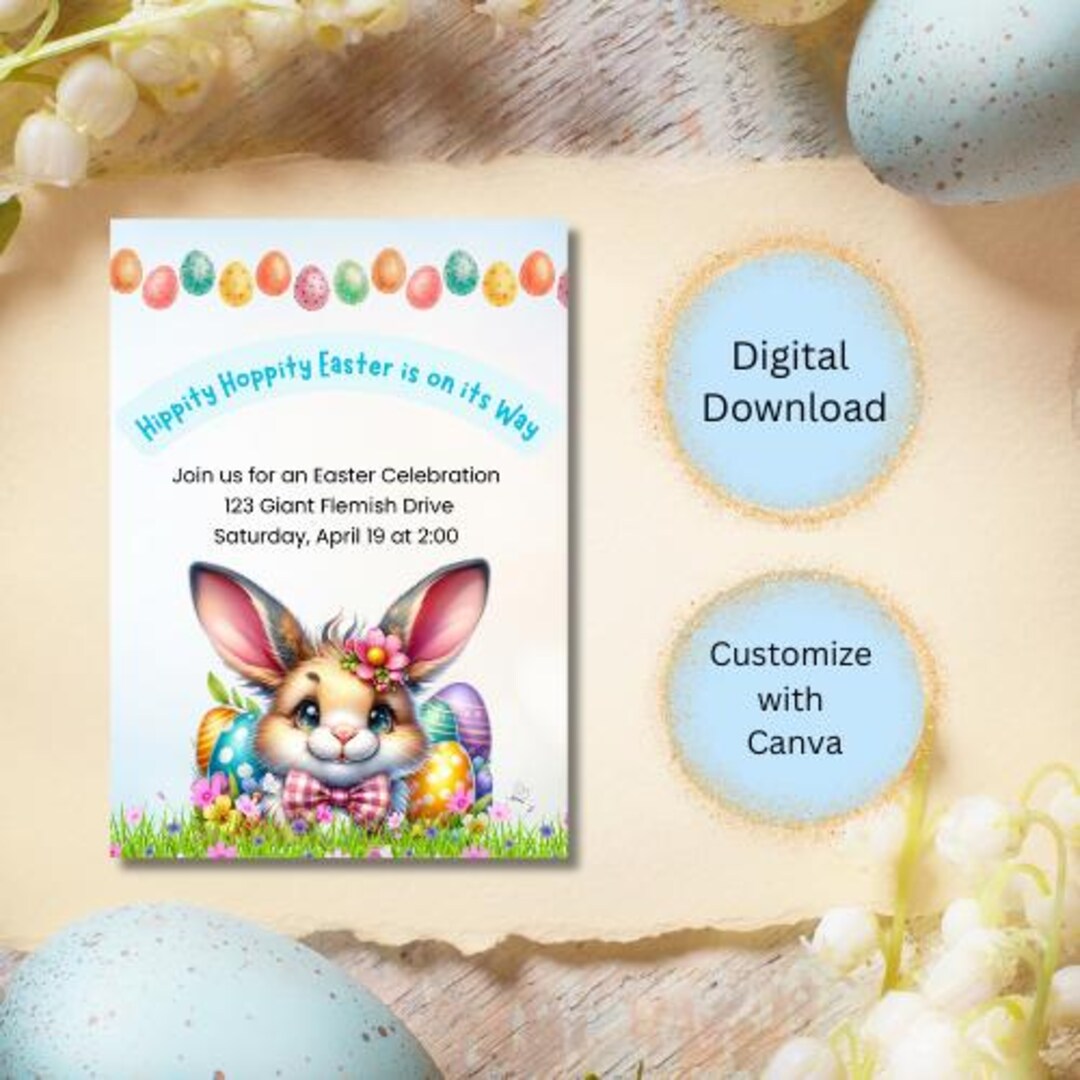 Editable Easter Party Invitation, Digital Download, Fun and Colorful ...